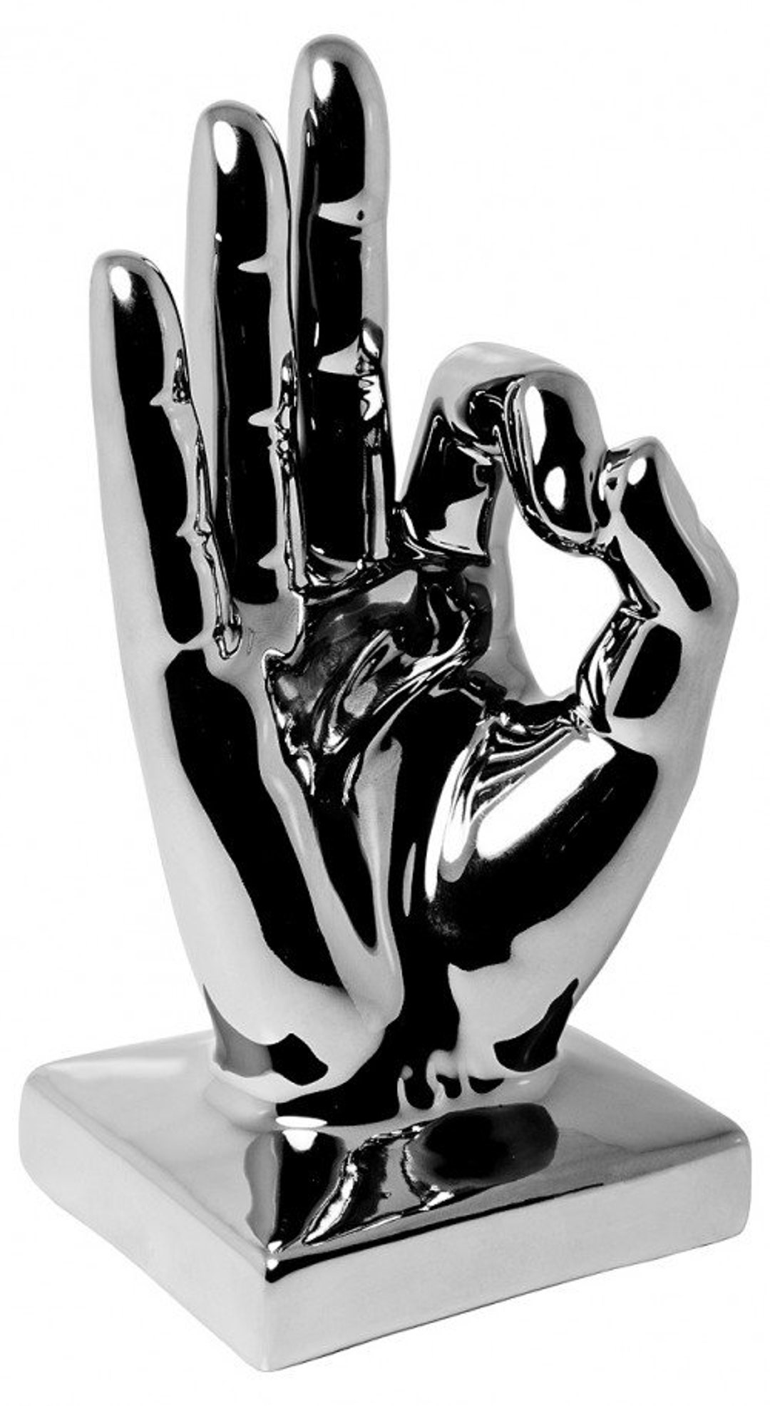 Ceramic Hand OK Sign Silver/chrome Ornament - Etsy