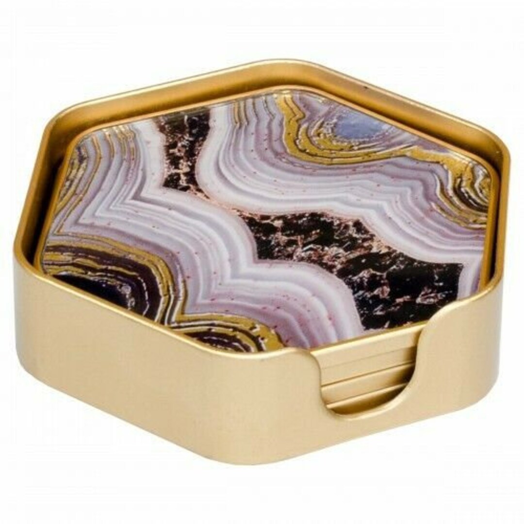 Coasters Hexagonal Oyster Design Set of 4 - Etsy UK