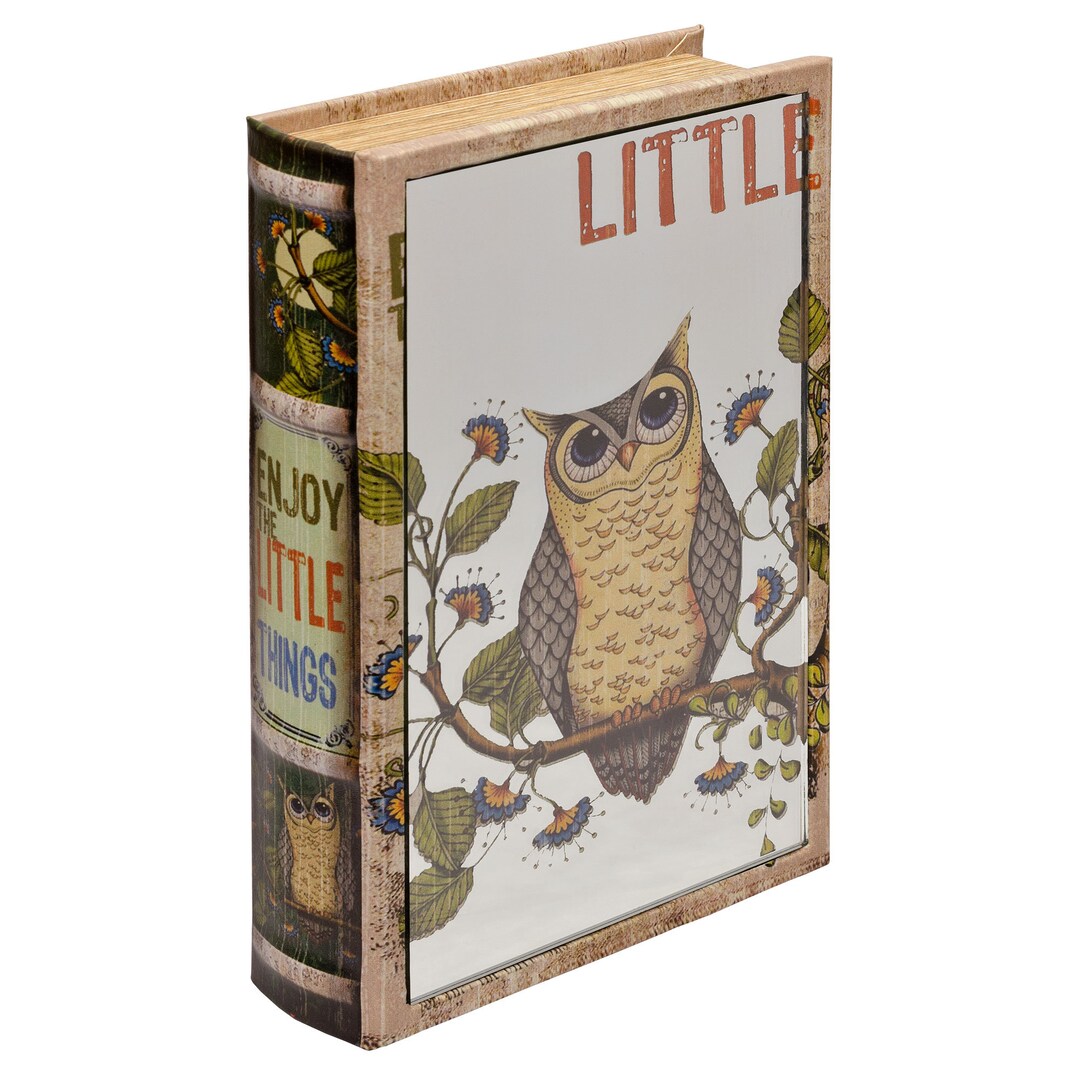 Mirrored Owl Secret Storage Fake Book Box - Etsy