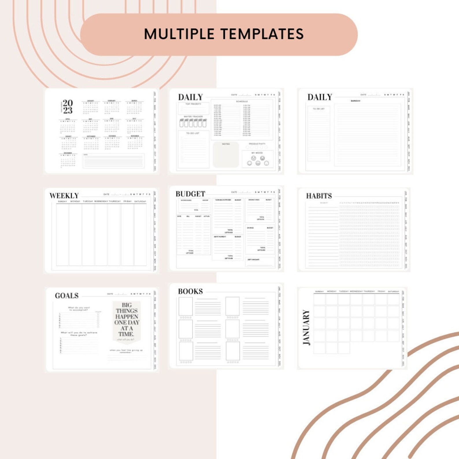 MINIMALIST 2023 UNDATED PLANNER Digital Planner 5 - Etsy