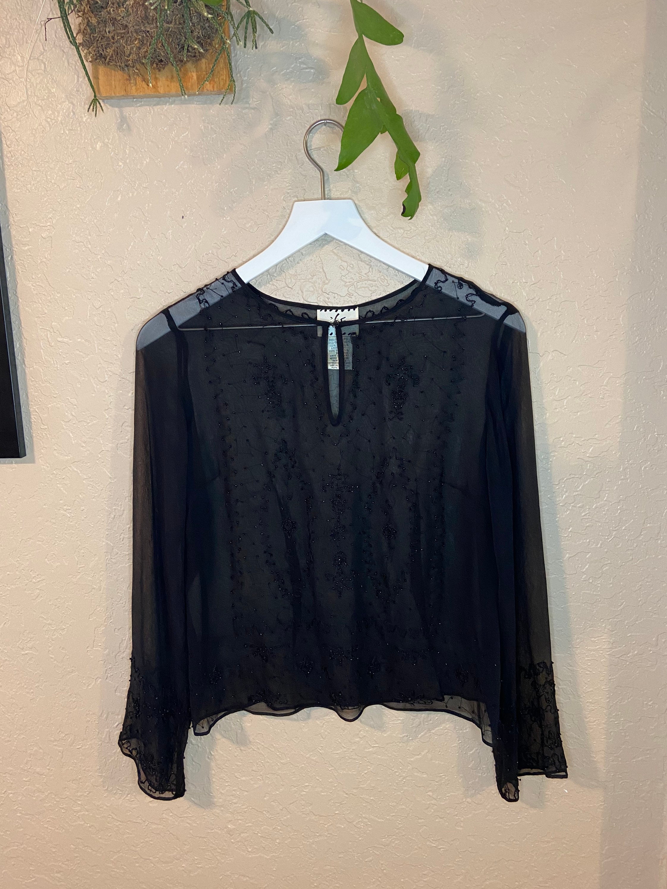 Sheer Beaded Top | Etsy