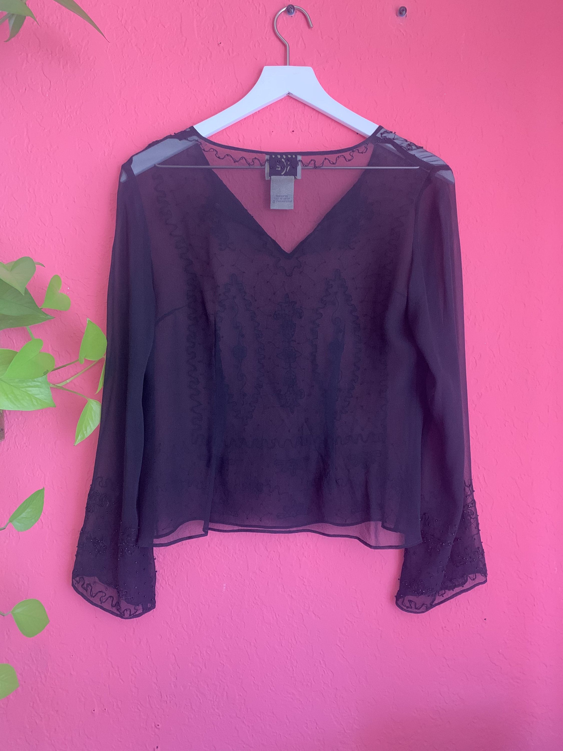 Sheer Beaded Top - Etsy