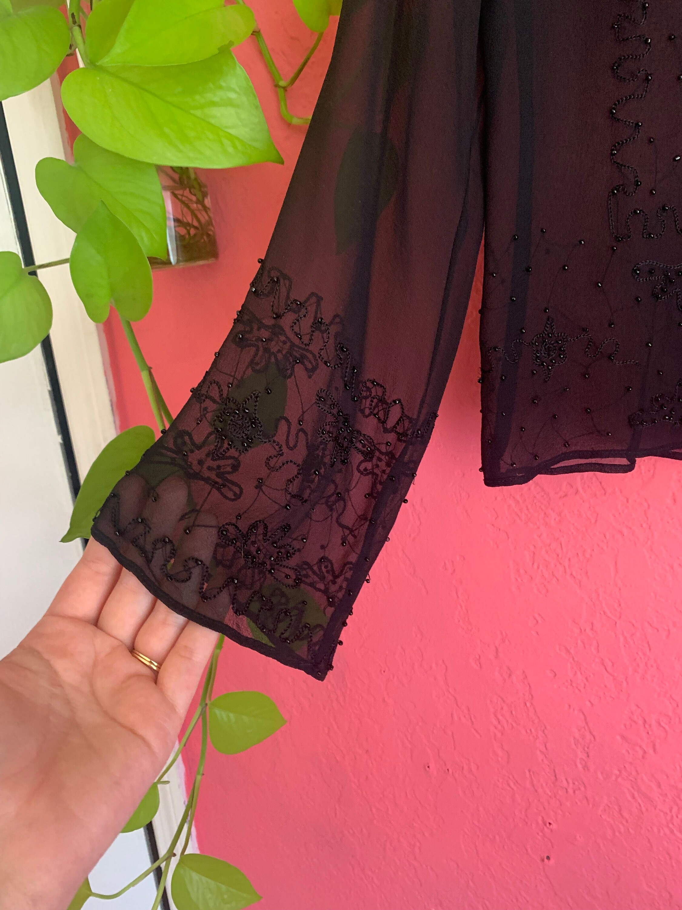 Sheer Beaded Top - Etsy