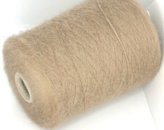 Mohair Luxurious Yarn, Light Beige Yarn on Cone per 370g / 0.81lb ...
