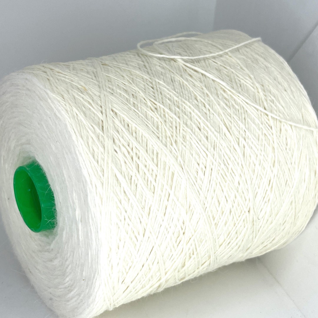 Angora Wool Yarn, Milky White Yarn on Cone, Sock Weight Yarn, Luxurious ...