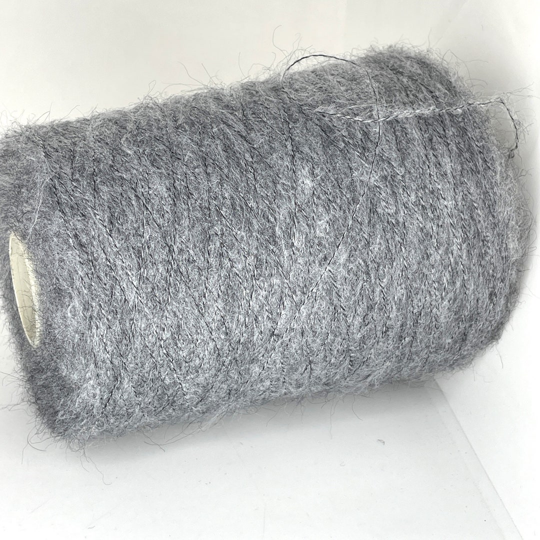 Gray Mohair Yarn on Cone, Lace Weight Yarn, Knitting Craft Yarns ...
