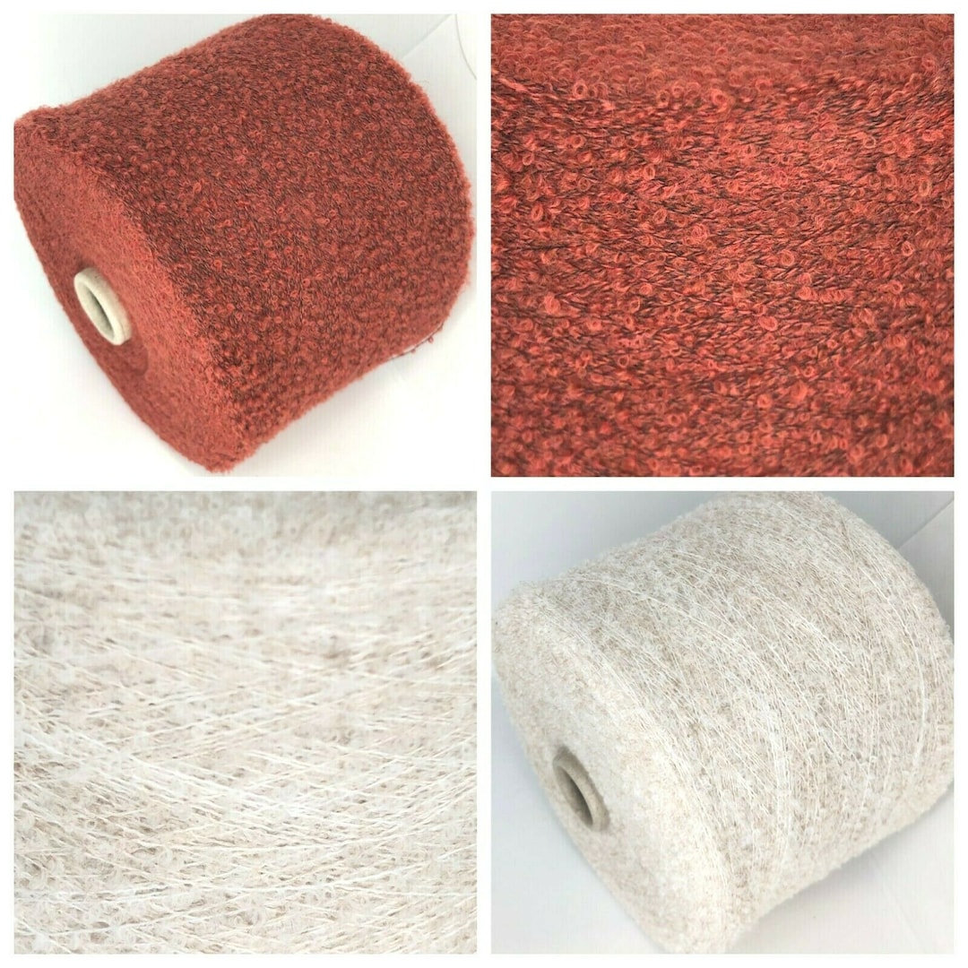 Boucle Wool Yarn, Yarn on Cone per 400g / 0.88lb / 3800m, Lace Weight ...