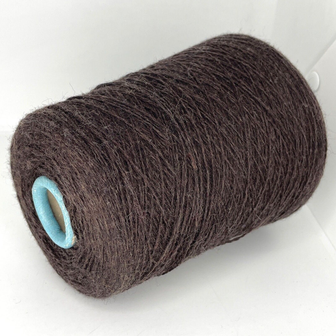 100% Wool Yarn, Brown Yarn on Cone per 250g / 0.55lb / 1875m, Lace ...
