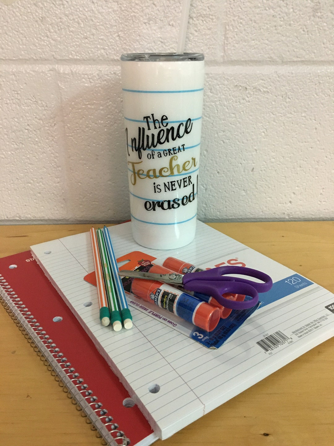 Notebook Paper Teacher Tumbler - Etsy UK