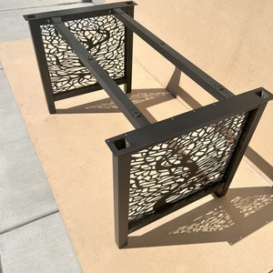 Metal Table Base: Laser Cut With Ficus Pattern Screen - Custom Sizes ...