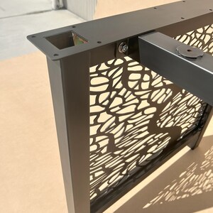 Metal Table Base: Laser Cut With Ficus Pattern Screen - Custom Sizes ...