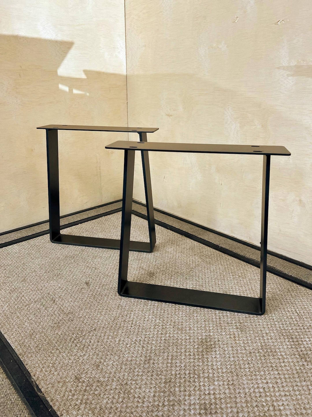 Trapezoid-shape End/side Table Legs: 2" Metal Flat Bar, Powder Coat ...