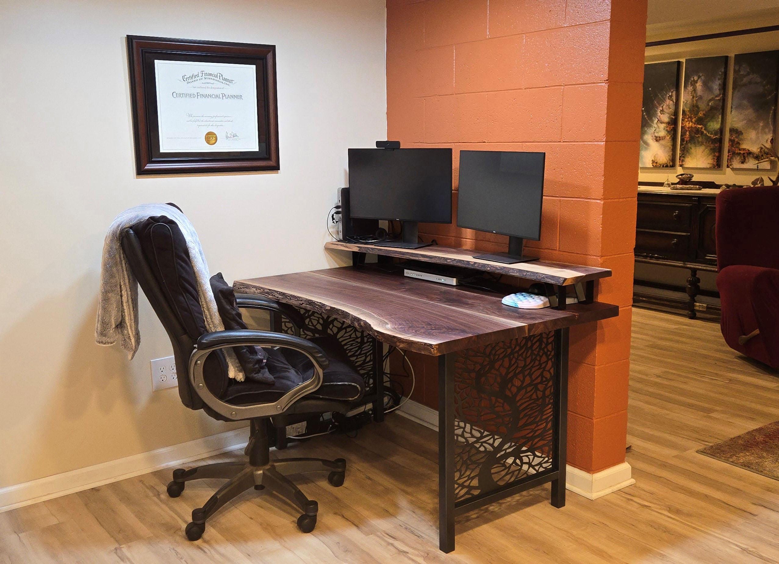 Metal Table Base: Laser Cut With Ficus Pattern Screen - Custom Sizes ...