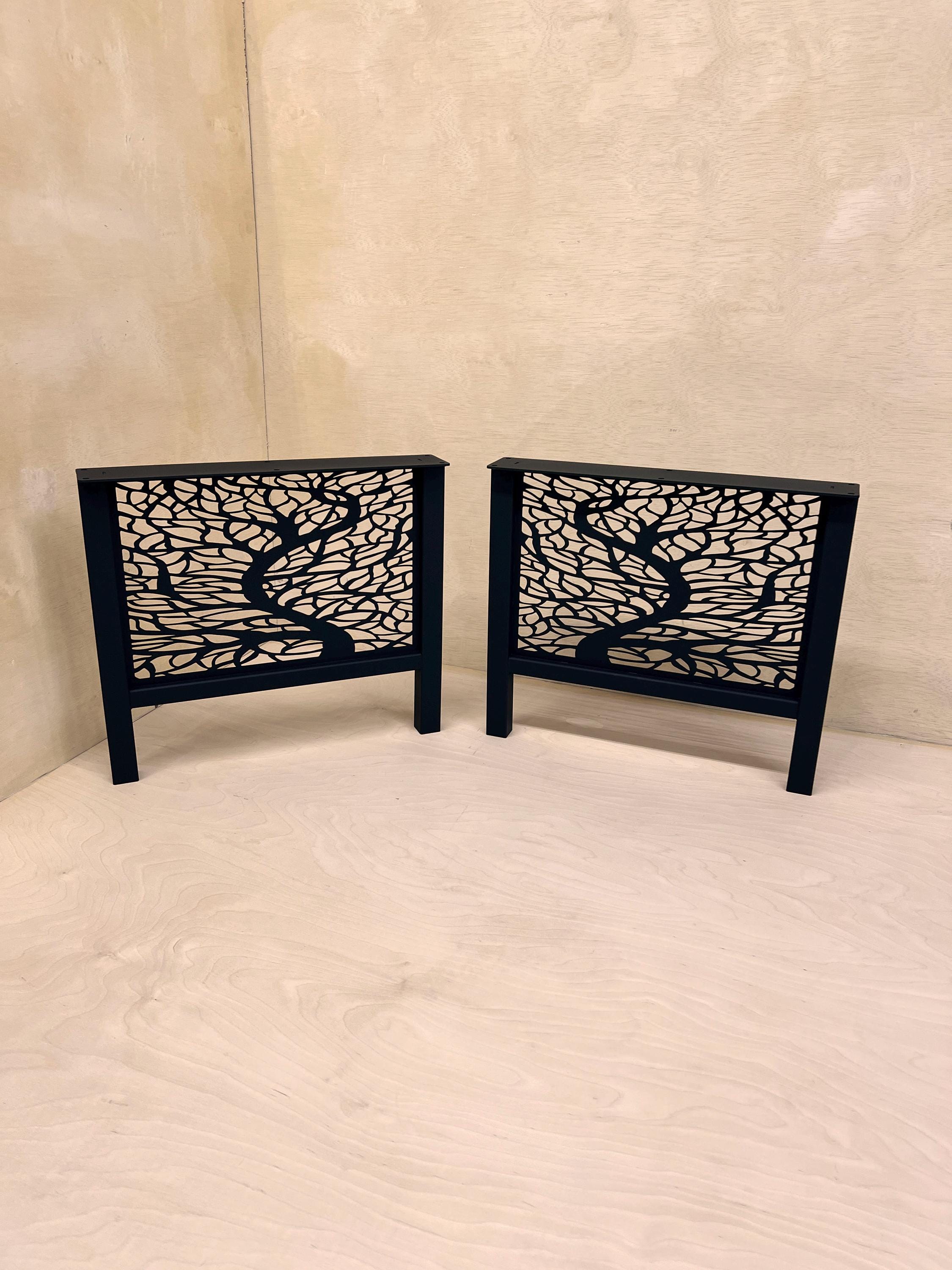Budget H-shape Coffee Table Legs: Laser Cut Ficus Design, 1 1/4" Metal ...