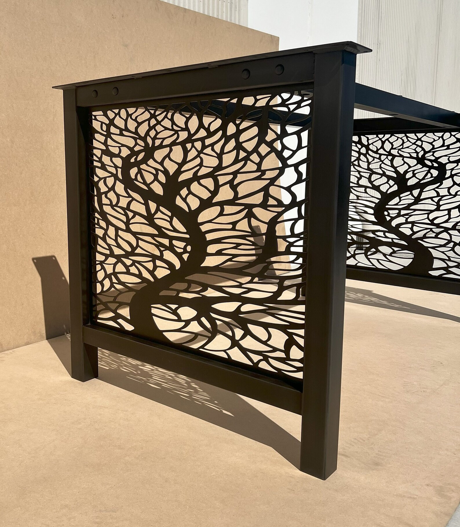 Metal Table Base: Laser Cut With Ficus Pattern Screen - Custom Sizes ...