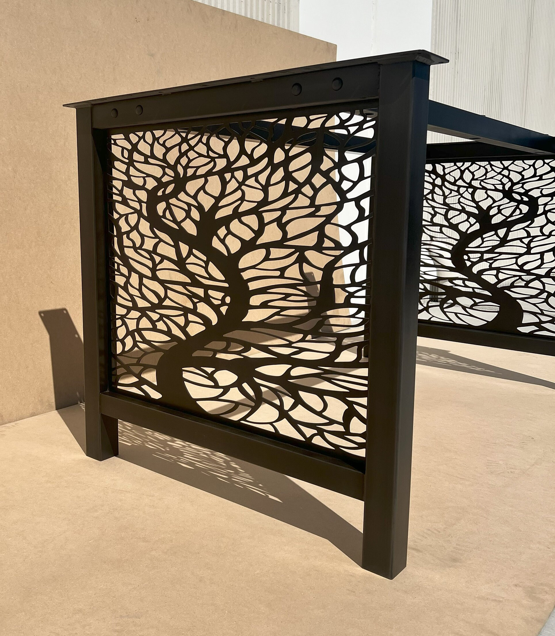 Metal Table Base: Laser Cut With Ficus Pattern Screen - Custom Sizes ...