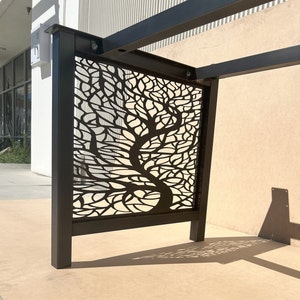 Metal Table Base: Laser Cut With Ficus Pattern Screen - Custom Sizes ...