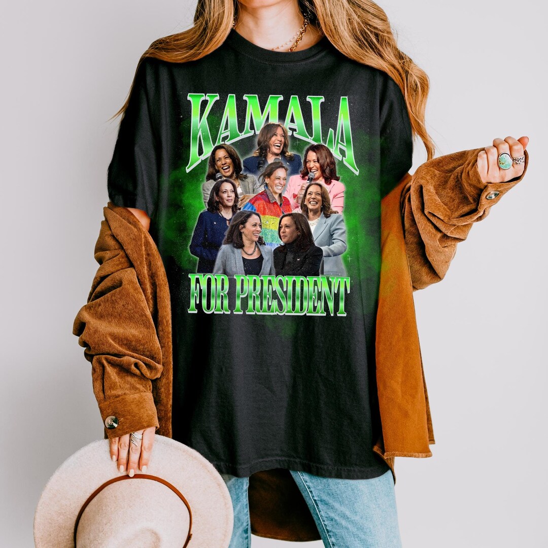 Kamala Harris Brat Green 2024 President Campaign T-shirt 90's Rap ...