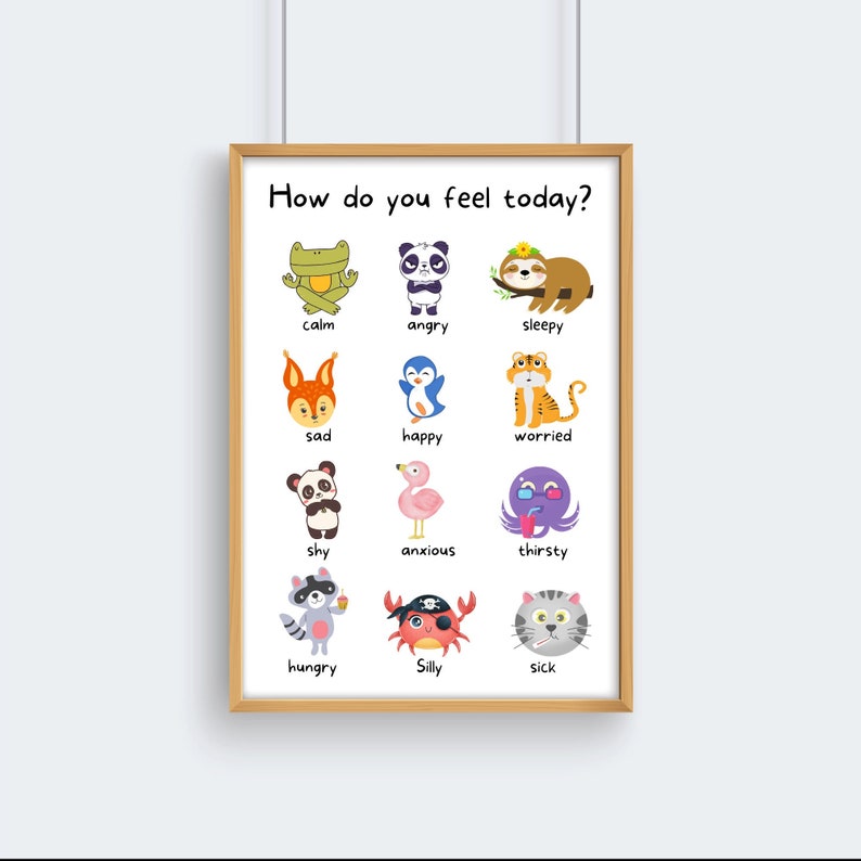 Inclusive Emotions Chart, Feelings Chart, Classroom Decor, Boho ...