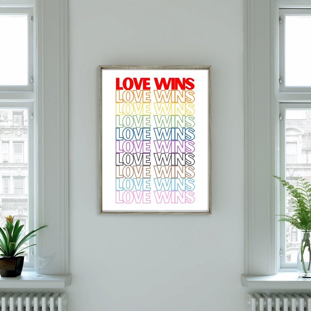 Love Wins Poster Inclusive Office and Classroom Art Digital Download - Etsy