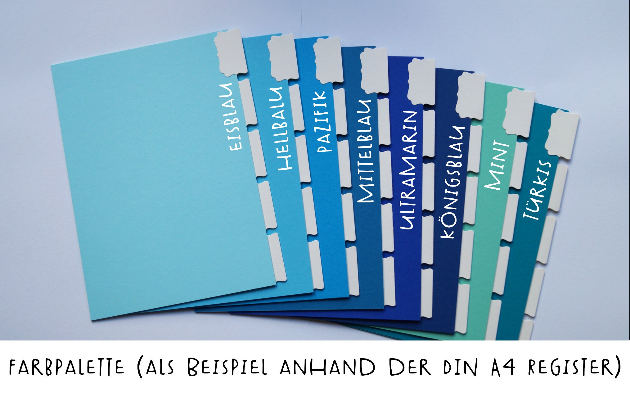 Register A5 4 Seiten, Register DIN A5, Trennblätter, Register handmade ...