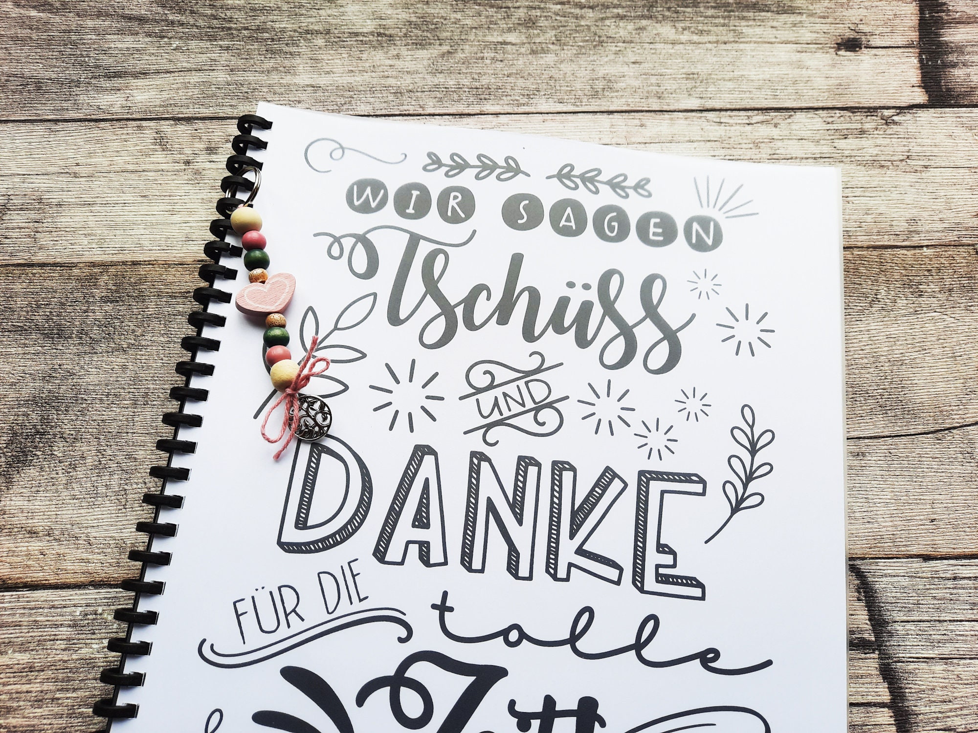 Bindeset Deckblatt für ein Freundebuch Wir sagen Tschüss und Danke für ...