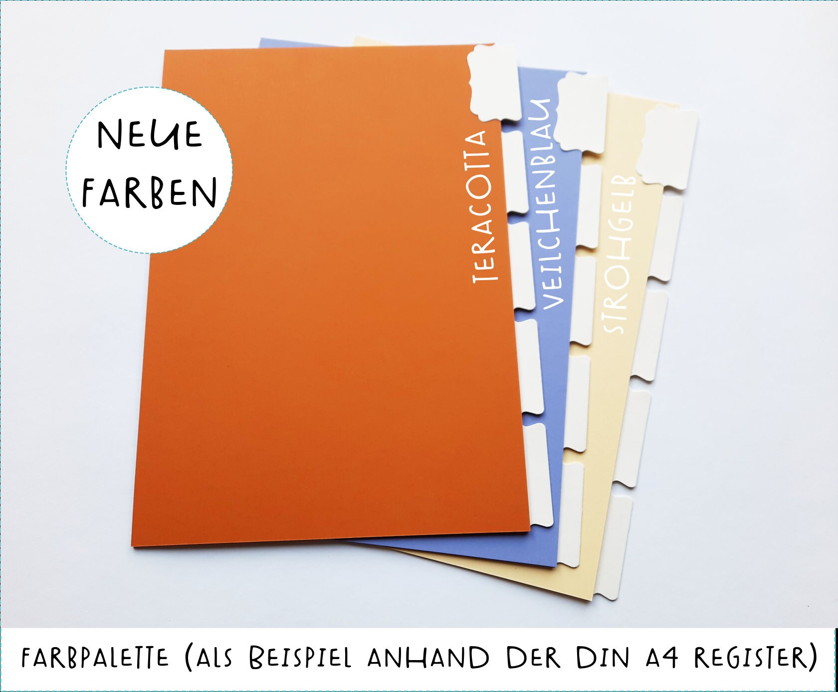 Register A5 3 Seiten, Register DIN A5, Trennblätter, Register handmade ...