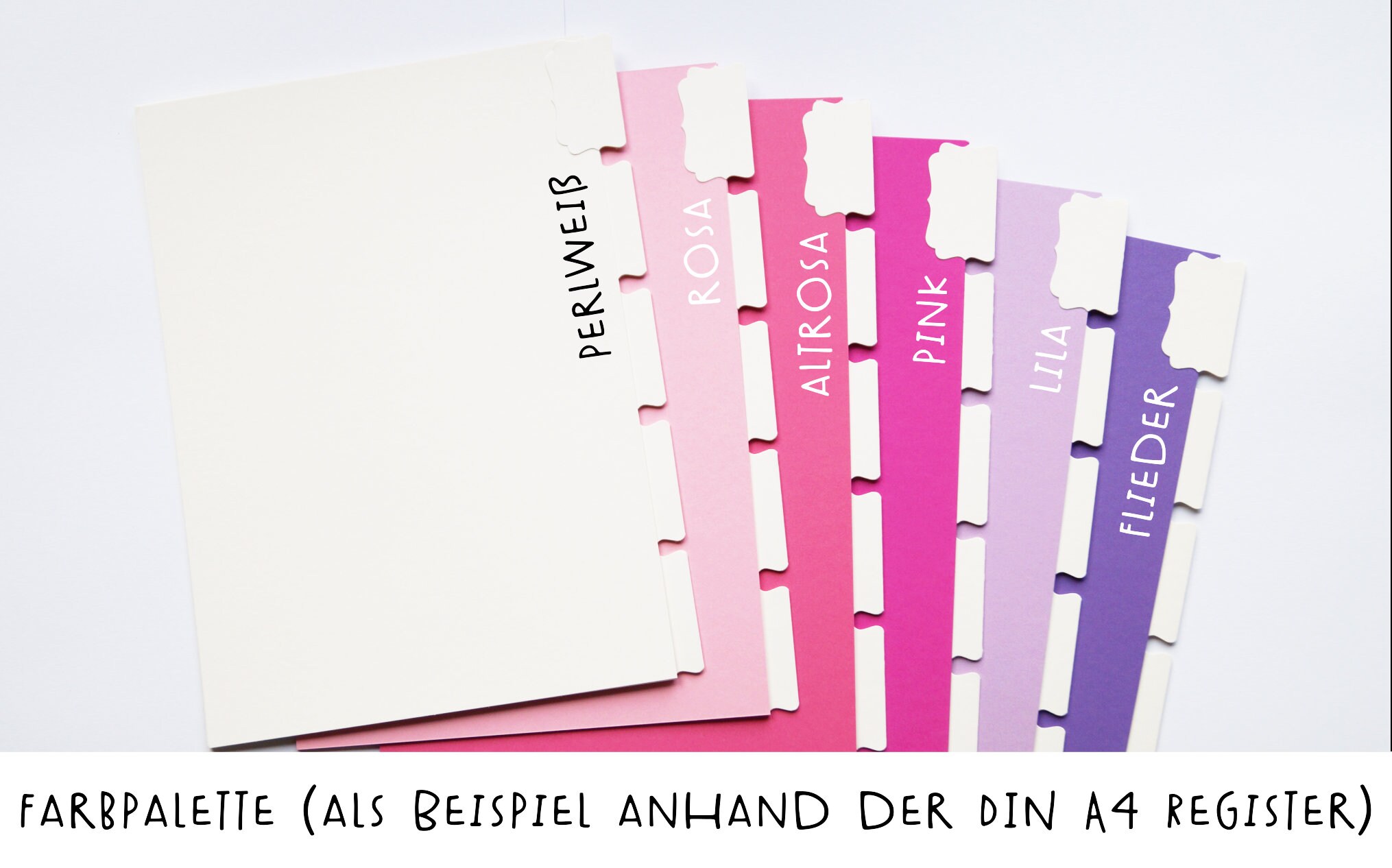 Register A5 4 Seiten, Register DIN A5, Trennblätter, Register handmade ...