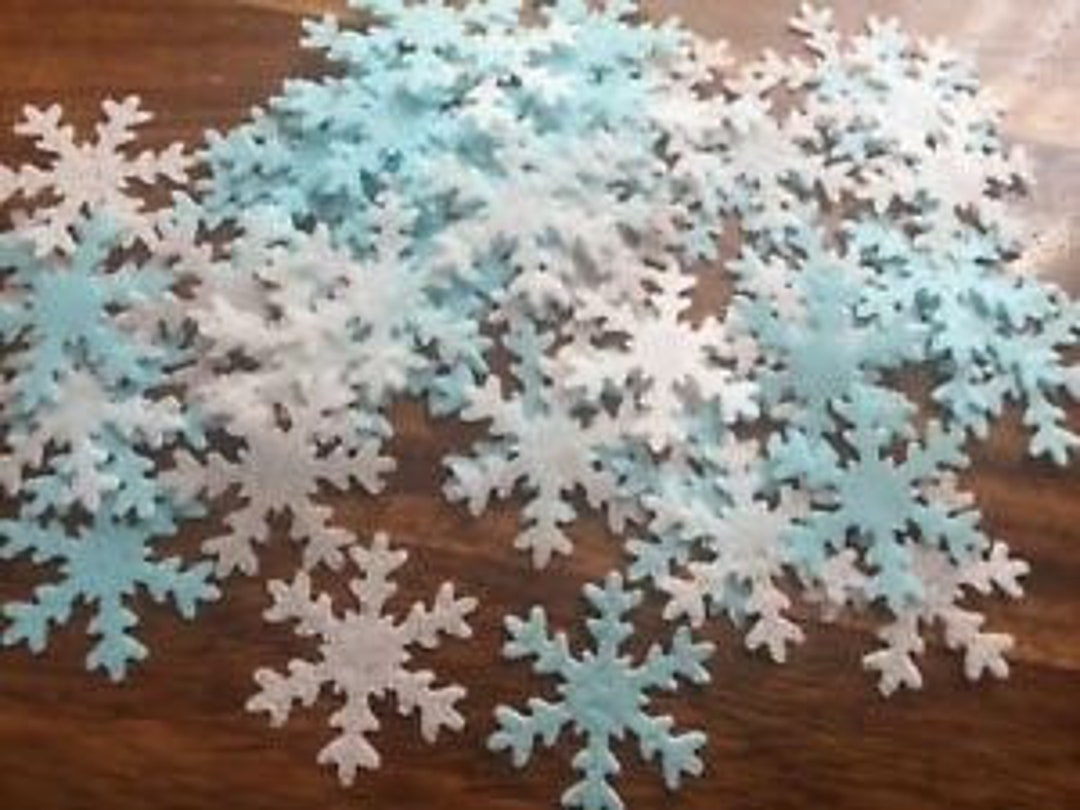 60 Edible 'frozen' Christmas Snowflake Rice Paper Cake Toppers - Etsy