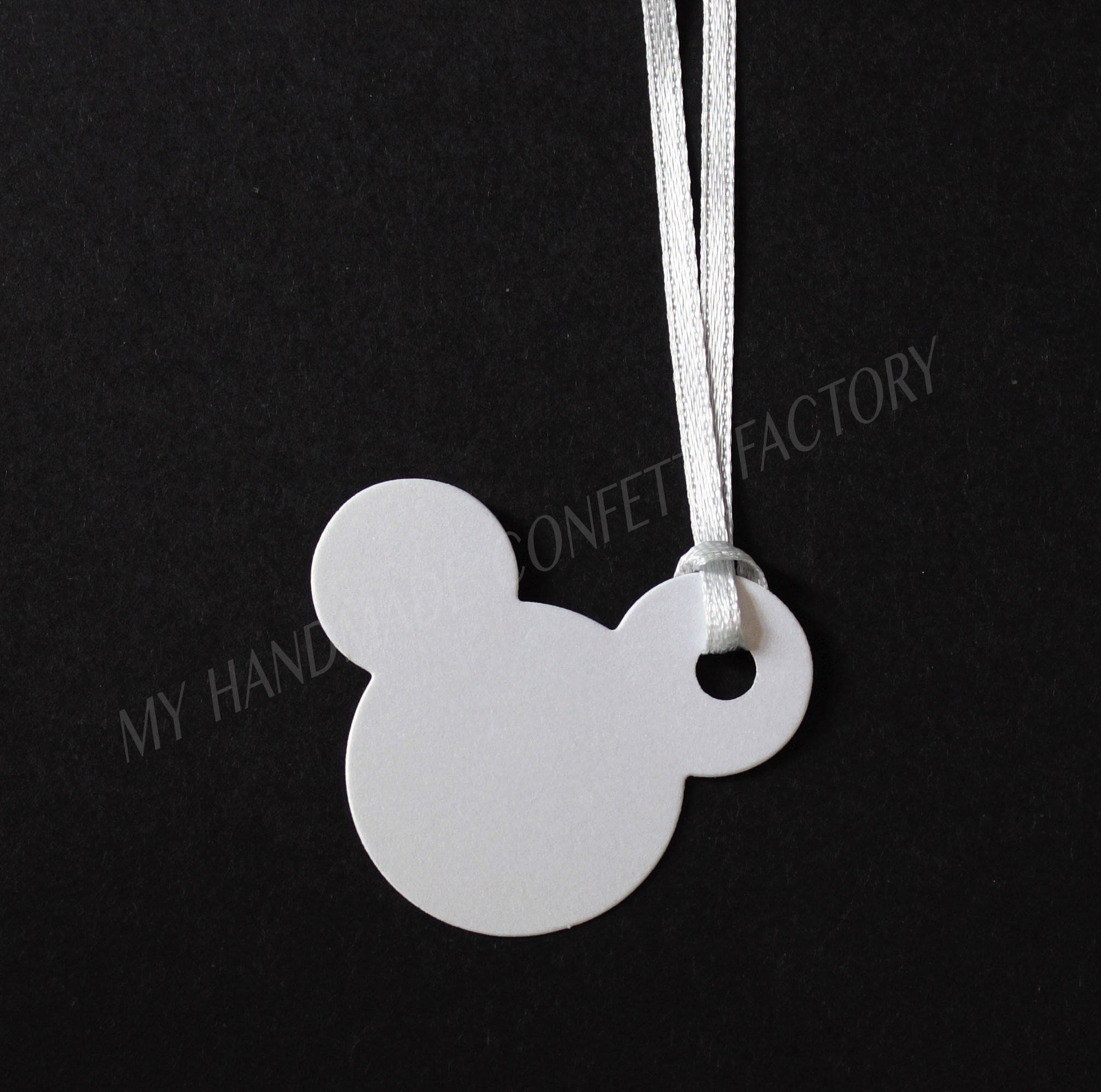 25 Pearlised White Mickey Mouse Ears Style Gift Tags With FREE | Etsy