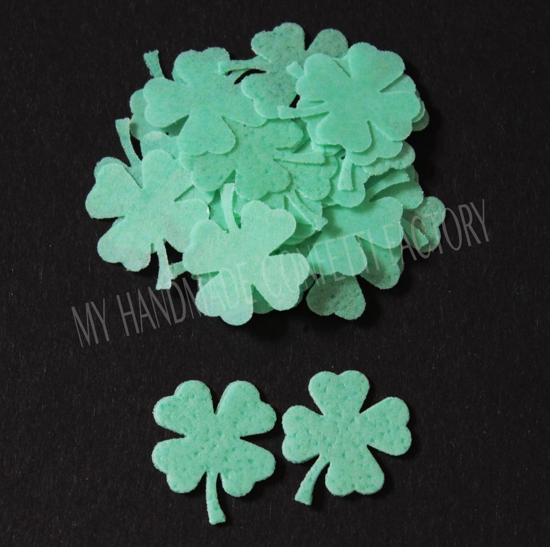 72 Edible Green Four Leaf Clover Shamrock Rice Paper Cake Toppers - Etsy