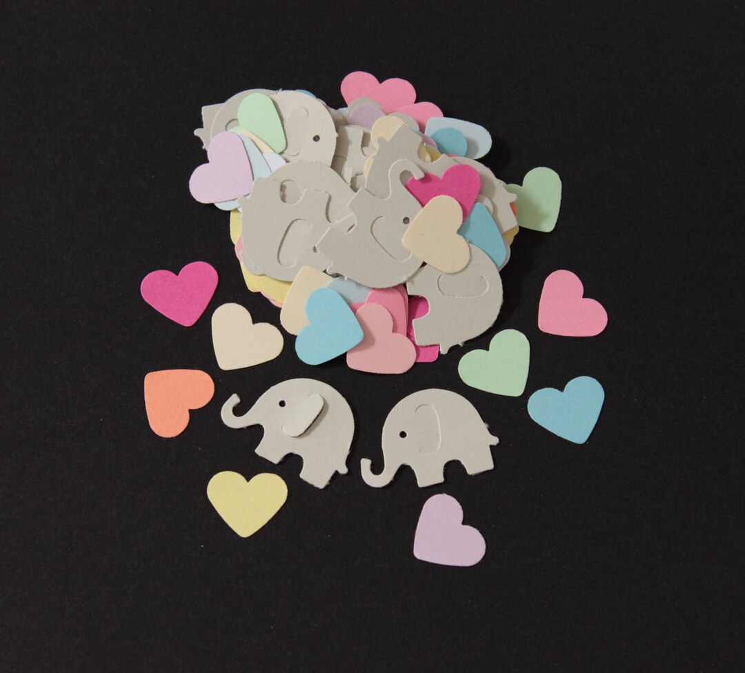 200 Elephants and Hearts Table Confetti - Etsy