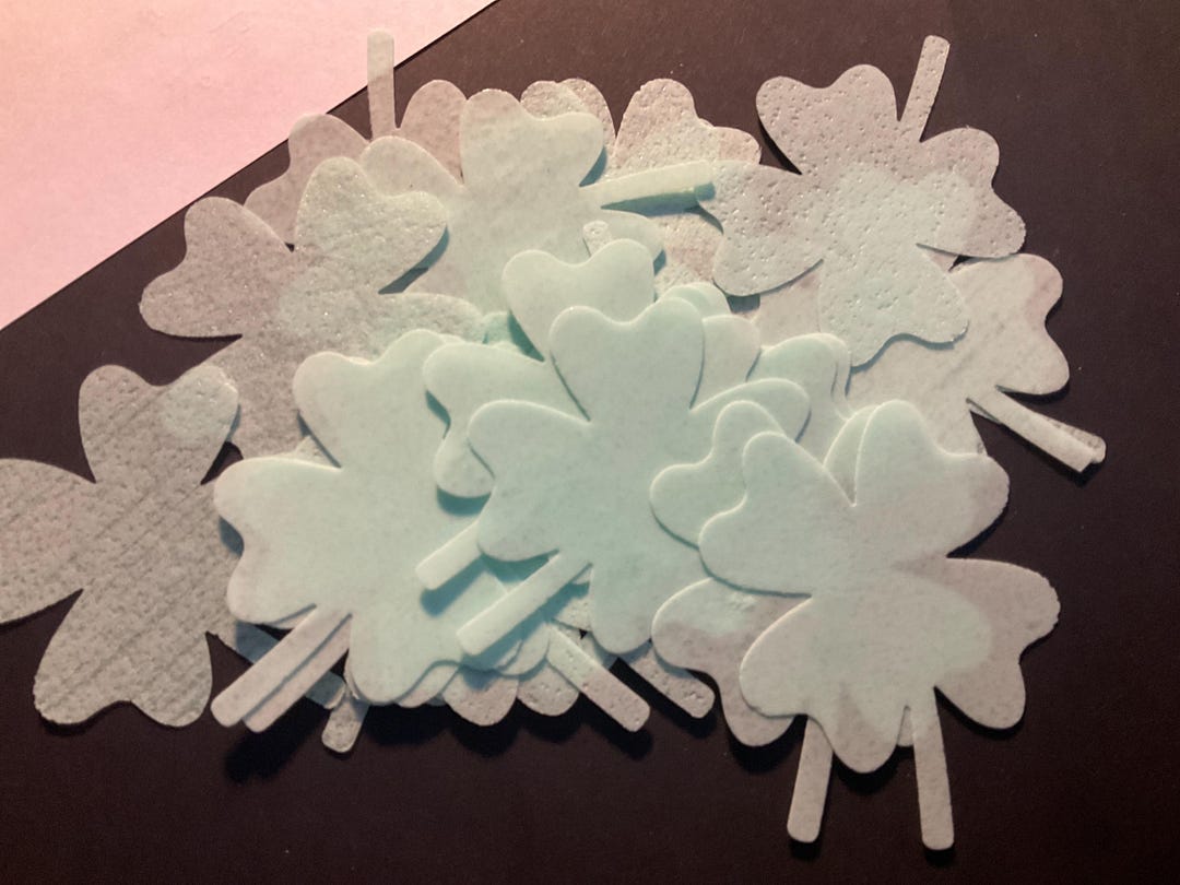 24 XL Edible Green Four Leaf Clover Shamrock Rice Paper Cake Toppers ...