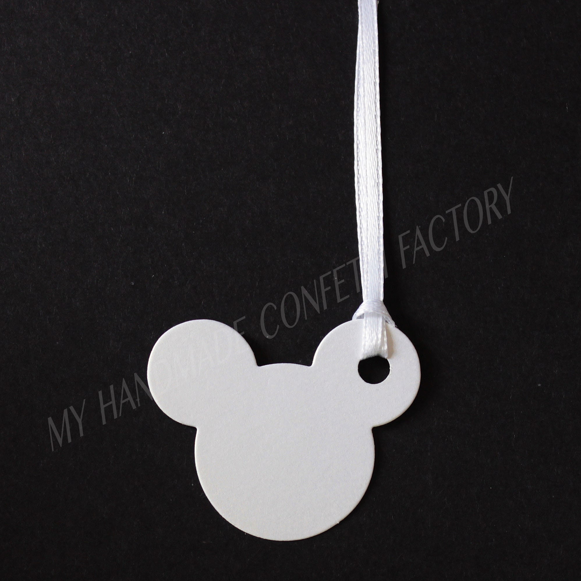 25 Pearlised White Mickey Mouse Ears Style Gift Tags With FREE | Etsy
