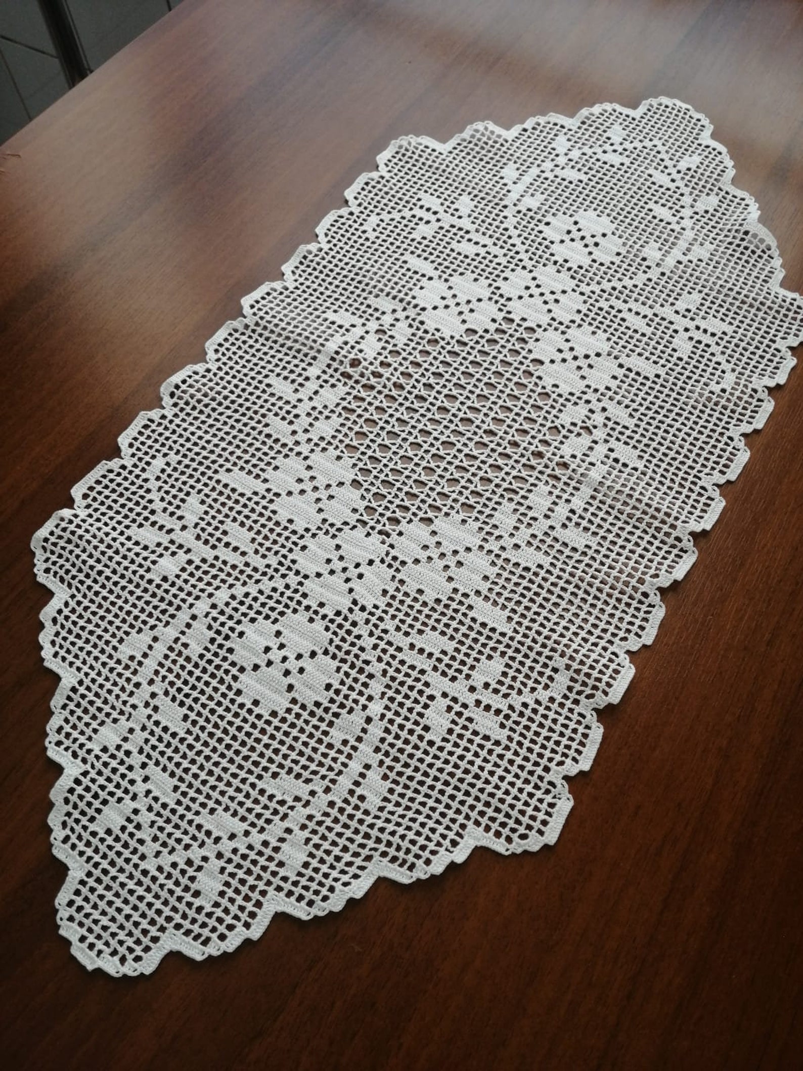 Wonderful Decorative Lace Tablecloth Made With Crochet Lace | Etsy