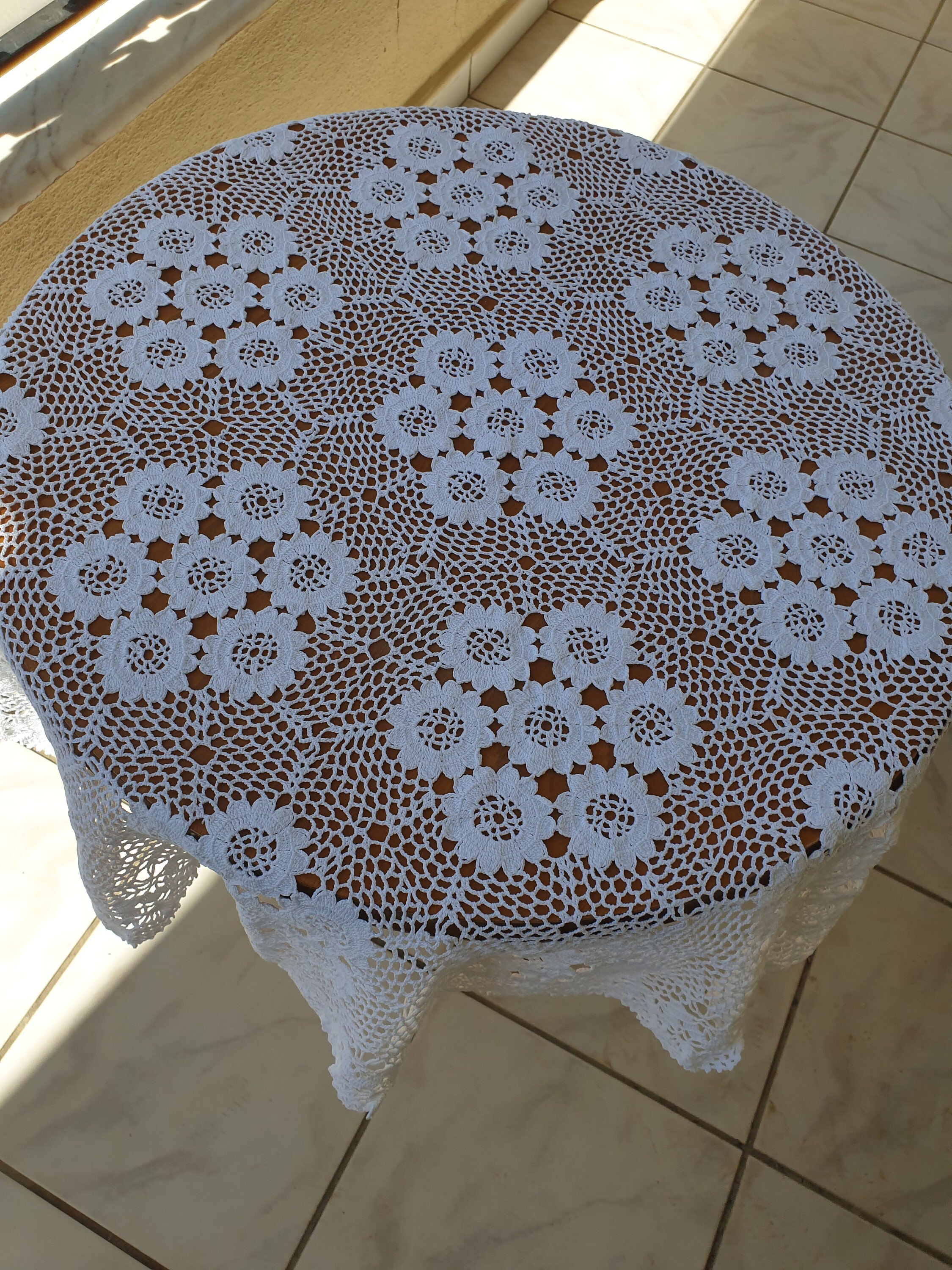 Hand Crocheted Lace Tablecloth. Lace Coffee Table Cover. - Etsy