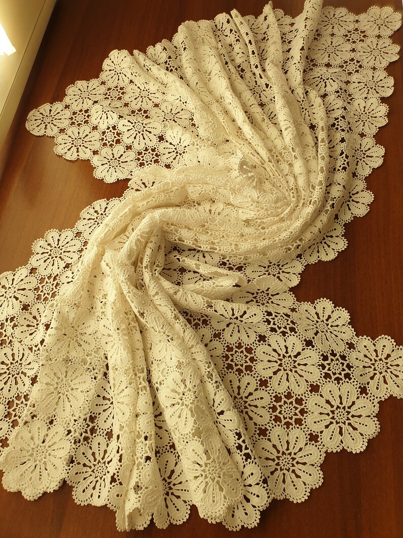 Hand-knitted Crocheted Lace Square Tablecloth. Lace Coffee | Etsy