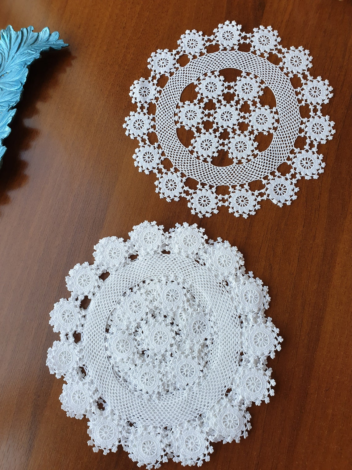 2 Pcs.gorgeous Handcrafted Doily. Table Decor. Lace Coffee - Etsy