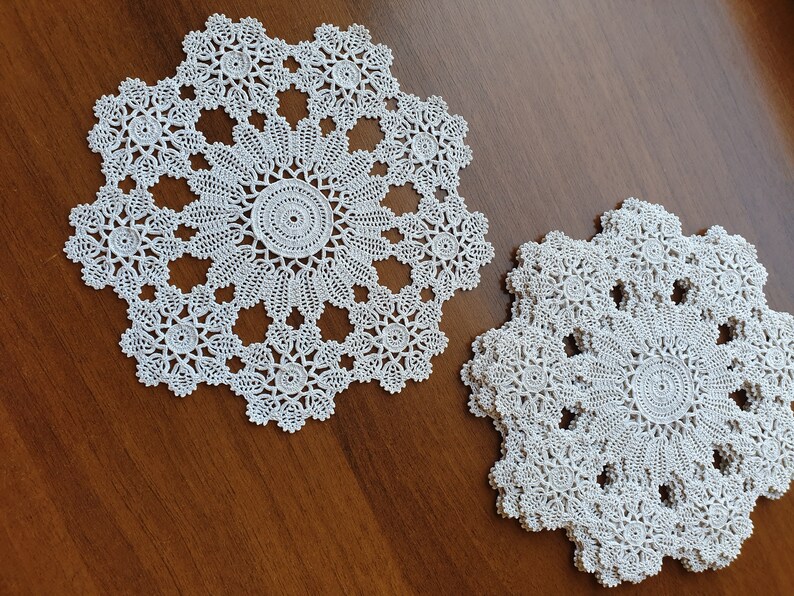 2 Pcs.gorgeous Handcrafted Doily. Table Decor. Lace Coffee Table Cover ...