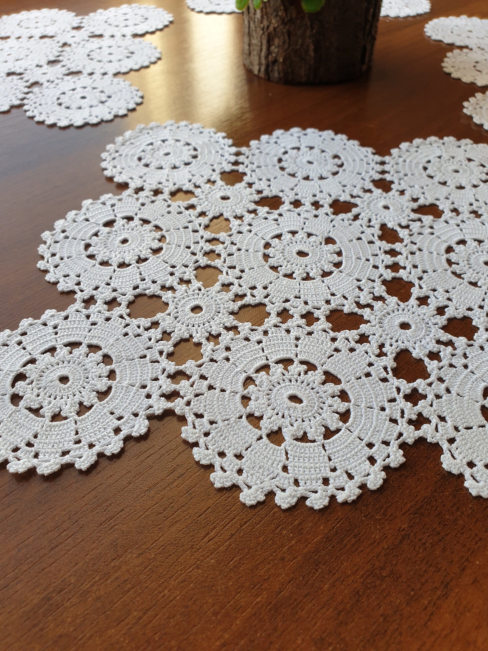 4 Pcs. Hand-knitted Doily. Decorative Lace. Coffee Table - Etsy