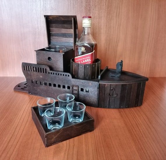 Wooden Mini Bar Boat | Etsy