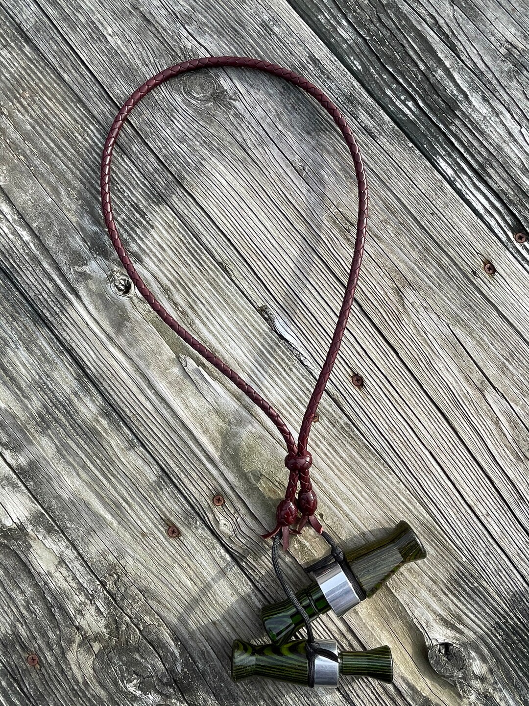 Duck Goose Call Lanyard Braided Leather - 2 Leads - Made in the USA - Etsy