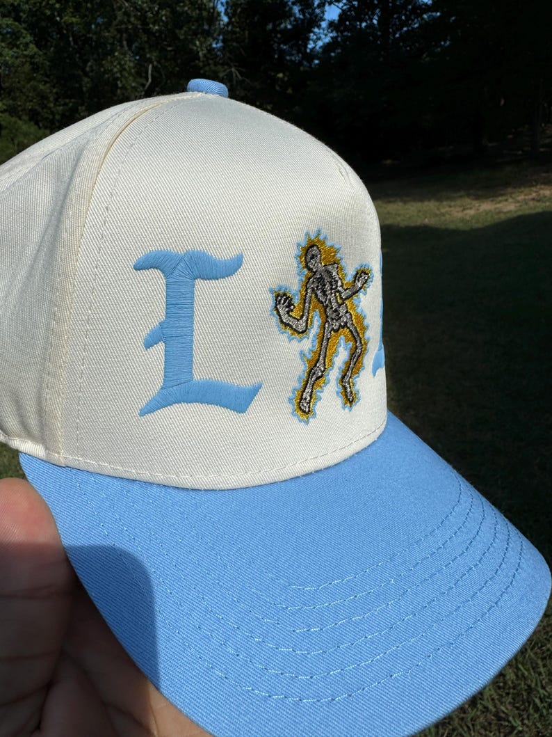 Custom LA Skeleton Electric Shock Hat 5 Panel - Etsy