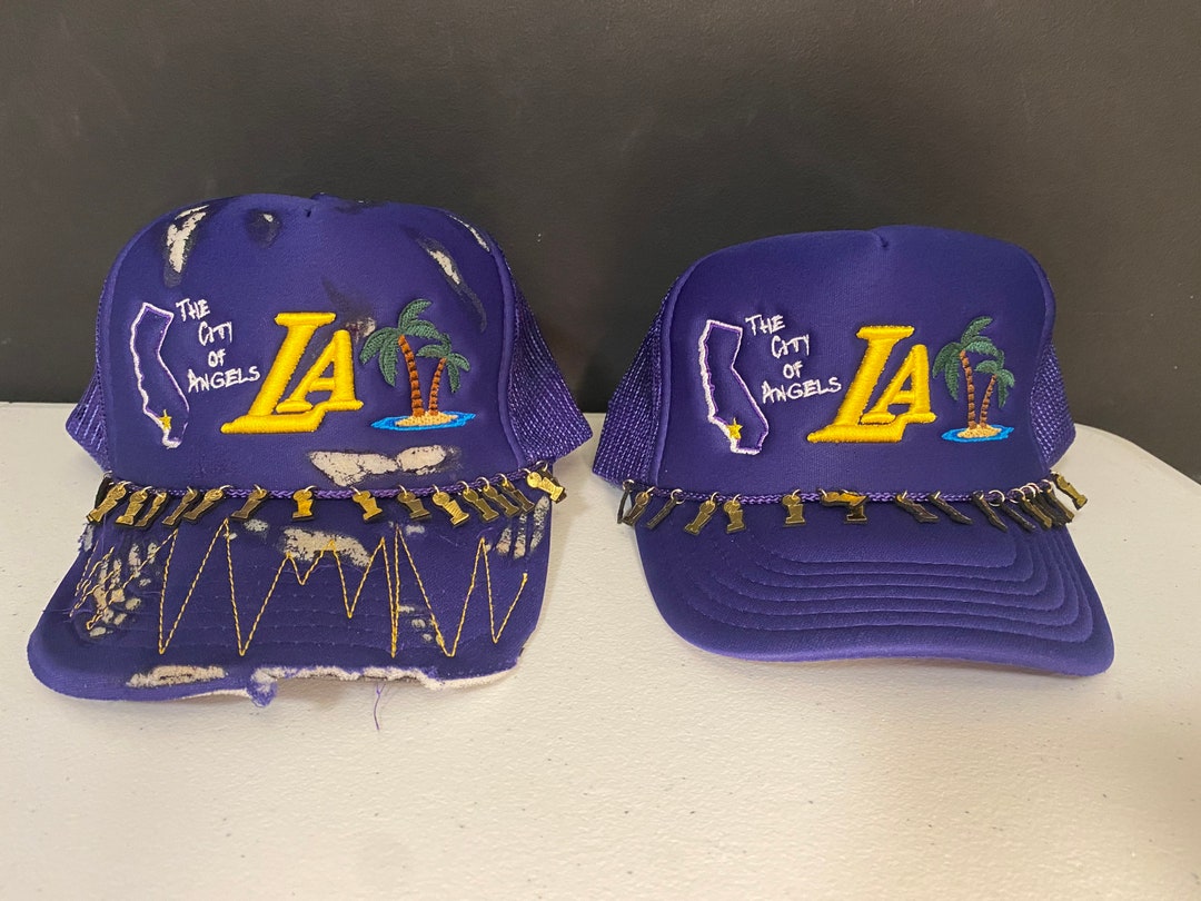 Custom Embroidered Los Angeles Laker Foam Trucker Hat LA - Etsy