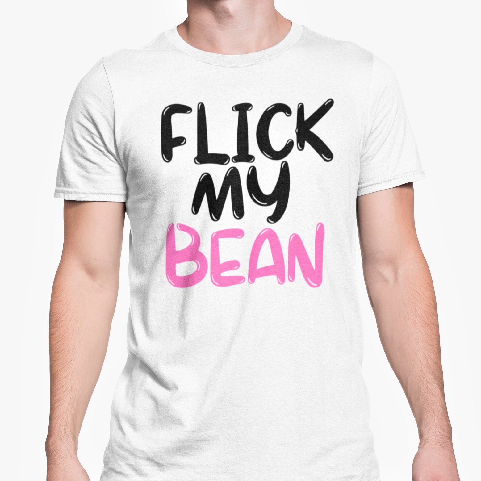 Flick My Bean T Shirt Funny Rude Adult Lesbian Joke Hilarious T Girlfriend Birthday