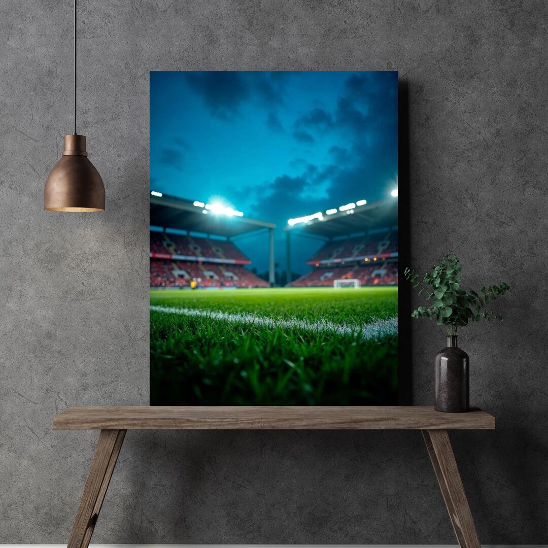 Wall Art Soccer Field on Canvas | Decoration for Soccer Fans | Home ...
