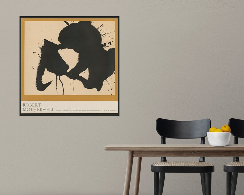 Abstract Robert Motherwell Exhibition Poster 1962 for Living | Etsy