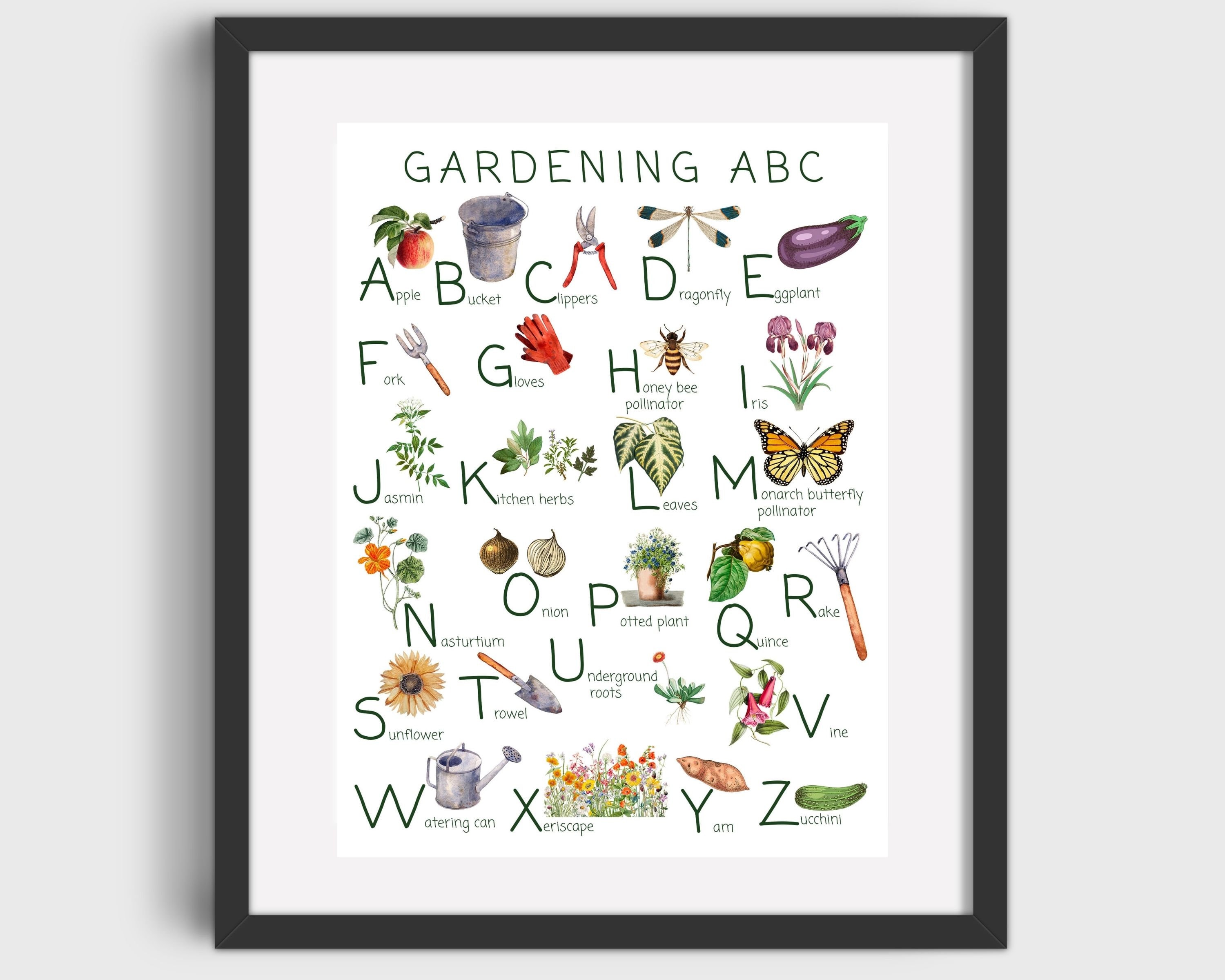 Garden Alphabet Giclée Poster on Fine Art Paper for - Etsy