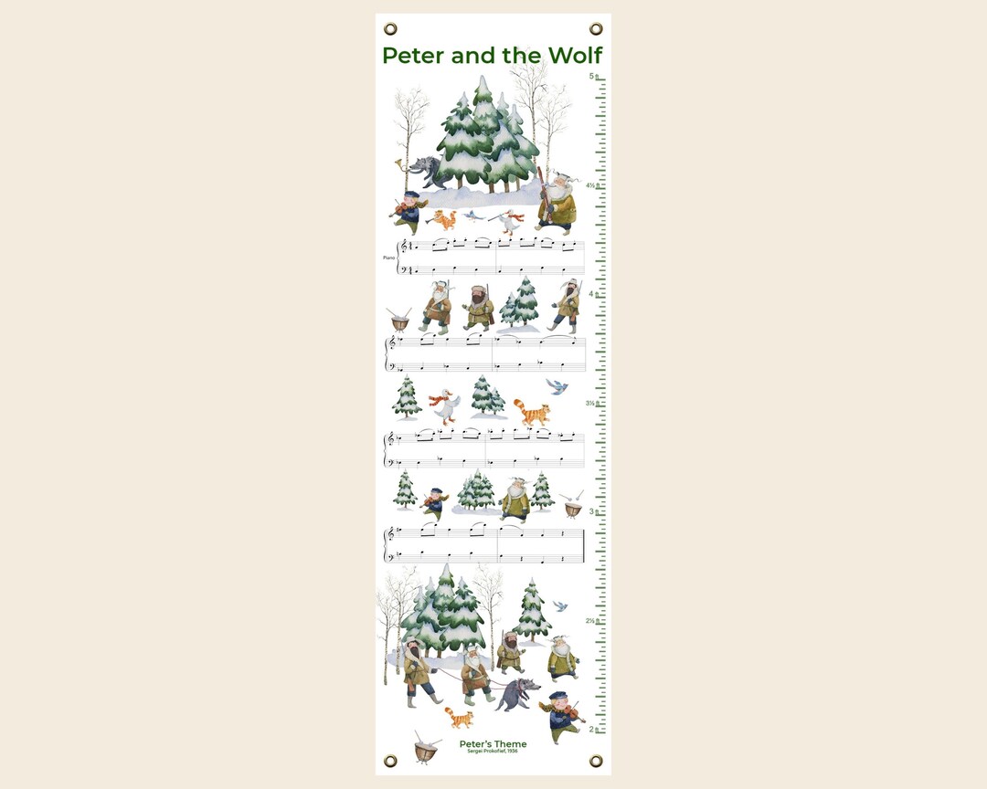 Peter & the Wolf Canvas Growth Chart With Optional - Etsy