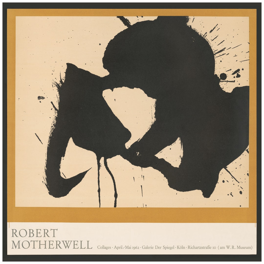 Abstract Robert Motherwell Exhibition Poster 1962 for Living - Etsy